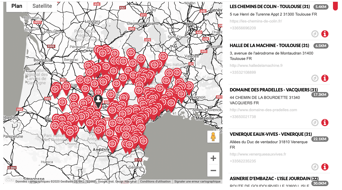 La carte Occ'Ygène en Occitanie - Etourisme.info